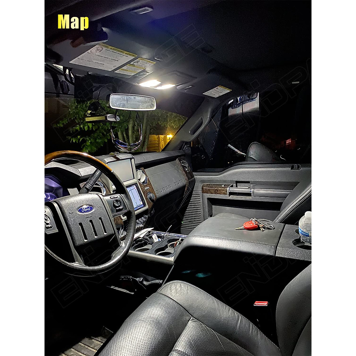 ENDPAGE 9-Pieces F150 Interior LED Light Kit for Ford F-150 2009 2010 2011 2012 2013 2014 White 6000K Interior LED Lighting Package + Cargo Lights, License Plate Lights, Install Tool