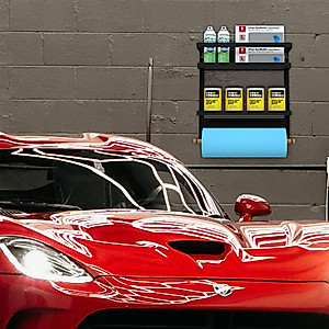 Paper Towel Holder with Shelf, 2-in-1 Magnetic Shelf, Heavy Duty Rustic Paper Towel Holder with 2 Removable Hooks, Tissue Holder for Tool Shed, Garage, Workbench, Kitchen, Craft Room, or Laundry Room