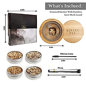 Cocktail Smoker-AINING FLY Old Fashioned Kit for Whiskey Smoker, Bourbon Smoker Kit, Drink Smoker for Infuse Cocktails, Whiskey, Bourbon, Drink, Meat, Cheese, Salad and BBQ, Gifts for Men