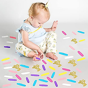 350 Pieces Baby Confetti Sprinkles Baby Shower Table Confetti Decorations Donut Paper Baby Confetti Sprinkles for Baby Shower (Classic Style)