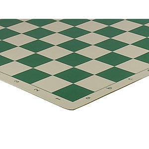 Worldwise Imports Roll-Up Vinyl Chessboard in Green and Buff with Alphanumeric Markings
