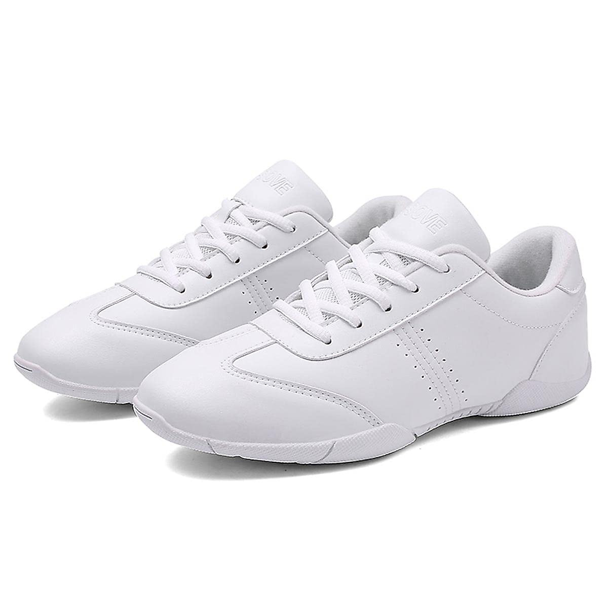 Meidiastra Cheerleading Shoes for Women Girls White School Cheer Shoes Gymnastics Tumbling Shoes Cheerleading Dance Shoes Training Sneakers White 40