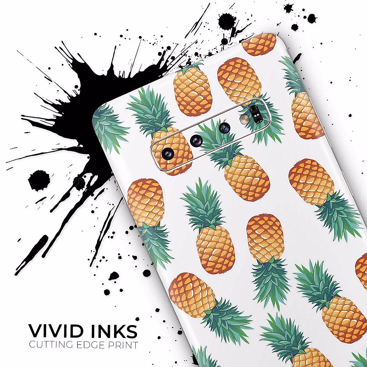 DesignSkinz Summer Pineapple Seamless v1 Protective Vinyl Decal Wrap Skin Cover Compatible with The Samsung Galaxy S20 (Screen Trim & Back Glass Skin)