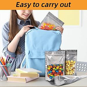 Wisesorb 1 Quart 90 Packs Mylar Bags For Food Storage, 7"x 10" Mylar Bags With Window, Freeze Dried Candy Bags, Reusable Storage Bags For Food, Mylar Food Storage Bags for Long Term Food Storage