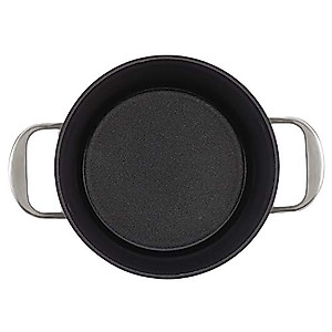 Anolon Allure Hard Anodized Nonstick Sauce Pan/Saucepan with Lid, 4 Quart, Gray