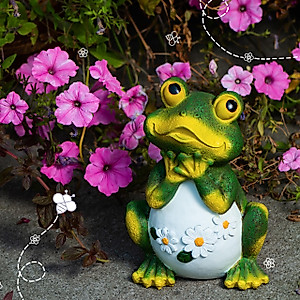 Redwix Garden Frog Figurines 9", Cute Frog Decor, Outdoor Statue Frogs Decorations, Garden Statues Outdoor Clearance, Frog Gifts for Frog Lovers