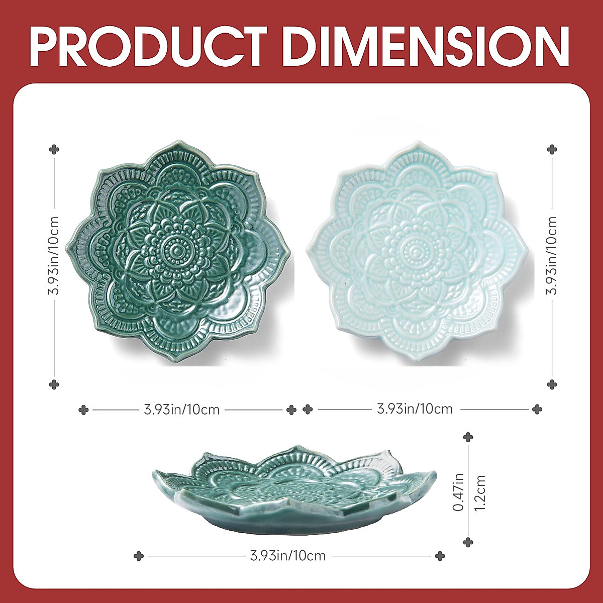 PUDDING CABIN Boho Ring Dish Small Jewelry Dish Ceramic Trinket Tray Crystal Holder 2 Set of Boho Decor, Wedding Bridal Shower Gifts for Bridesmaids Bride