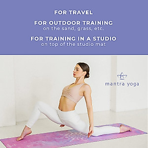 Mantra Yoga Travel PRO 1.5mm - Foldable Fitness & Exercise Mat with Bag | Lightweight, Compact & Eco-Friendly | Non-Slip & Washable | For All Types of Yoga | 72" L x 24" W