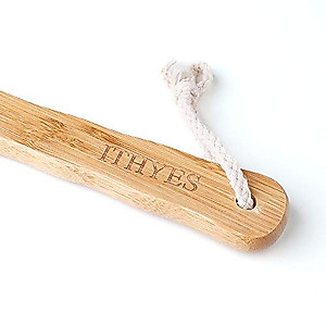 Ithyes Body Brush Dry Brushing Back Scrubber Shower Bath Brush Bamboo Wood Long Handle Natural Bristles exfoliating Massage Improve Blood Circulation Cellulite