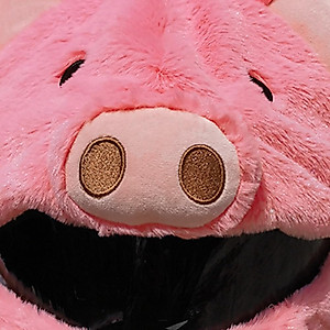 Motorcycle Helmet Cover, Windproof Plush Helmet Decoration Cute Pig Fun Rides & Gifts for Motorcycle Helmet Valentine's Day Gifts (Helmet not Included)