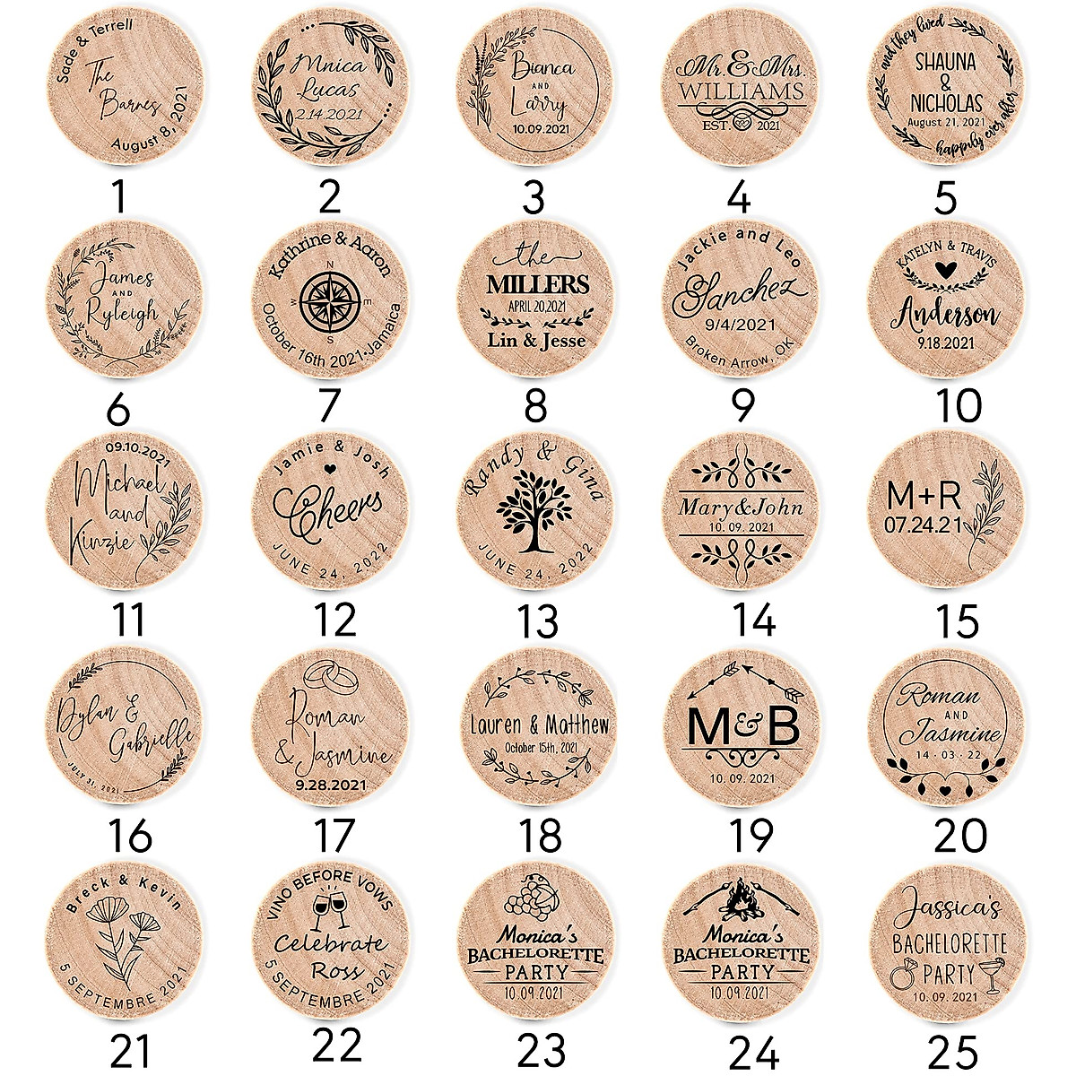 Personalized 100 PCS Wine Bottle Cork Stoppers with Foiled Thank You Stand Card,Personalized Wedding Favors Bridal Shower Favors