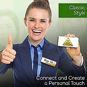 Name Tag, Magnetic Name Tags, Personalized Name Tags, 1" x 3", Durable Engravable Impact Acrylic Material, Made in The USA by My Sign Center (Classic Rectangle)