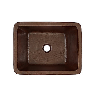 Sinkology SB208-12AG Hawking 12 in. Undermount and Drop-in Bath Handmade Solid Aged Copper Bathroom Sink