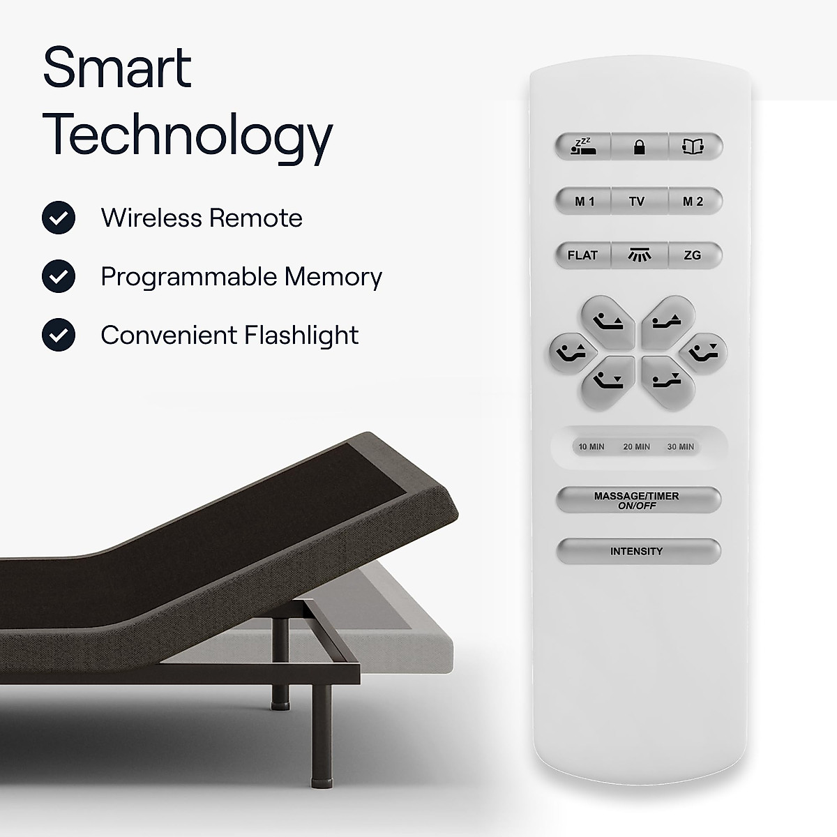 Nectar Premier Adjustable Base - Queen - Head & Foot Incline - Wireless Remote with Memory- 3 Massage Settings - 4 USB Ports - Anti-Snore & Zero Gravity