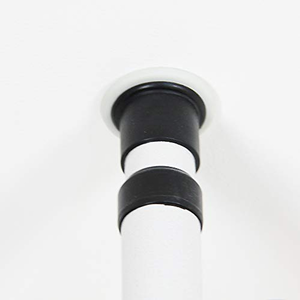 Goldcart 3202 Telescopic Garment Rack, Heavy Duty Design Movable DIY by Hand No Damage to Wall Ceiling Hanging Rail, 0.7-1.3 Meters Wide Adjustable, 120 Kilogram Loading, Reach Hook Included, White