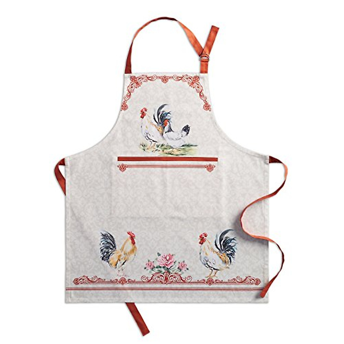 Maison d' Hermine Campagne 1 Piece 100% Cotton Apron with an Adjustable Neck & Visible Hidden Centre Pocket with Long Ties for Women/Men Chef (27.50"x31.50")