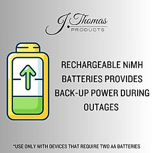 Convert Dual AA Devices to Electric Power | Rechargeable Backup | Uninterrupted Operation | Ideal for Dual AA Clocks and Devices | 1 NiMH Dual Battery Adapter 1.3V