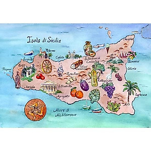 CafePress Sicilian Map Mug Ceramic Coffee Mug, Tea Cup 11 oz