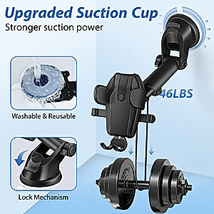 Sancore Dashboard Phone Mount for Car - Adjustable Arm Car Phone Holder Air Vent, Windshield 3 in 1 Cell Phone Mount Compatible with iPhone 14 13 12 Pro Max, Galaxy S20 S21 S22 Ultra