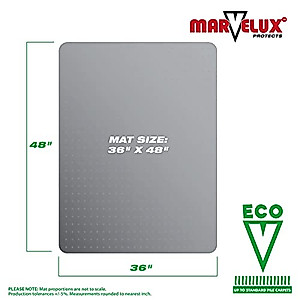 Marvelux Enhanced Polymer Eco-Friendly Office Chair Mat for Low and Standard Pile Carpeted Floors 36" x 48" | Rectangular Carpet Protector, Transparent | Shipped Flat | Multiple Sizes