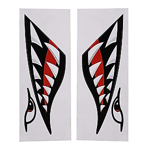 2Pcs Shark Teeth Mouth Reflective Decals Sticker Waterproof Diy Funny Graphics Accessories For Car Kayak Canoe Fishing Boat Truck Decoration Funny Boat Stickers And Decals Funny Boat Stickers And