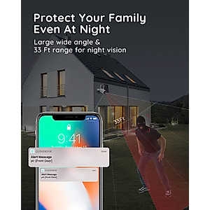 Peasec Solar Security Camera, 1080P Wireless Night Vision Outdoor Security Camera for Home, Rechargeable Battery WiFi Security Camera with Human & Motion Detection, Support Multi Device & User, IP65