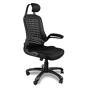Halter Ergonomic Office Chair with Headrest Lumbar Support Mesh Office Chair with Wheels Black