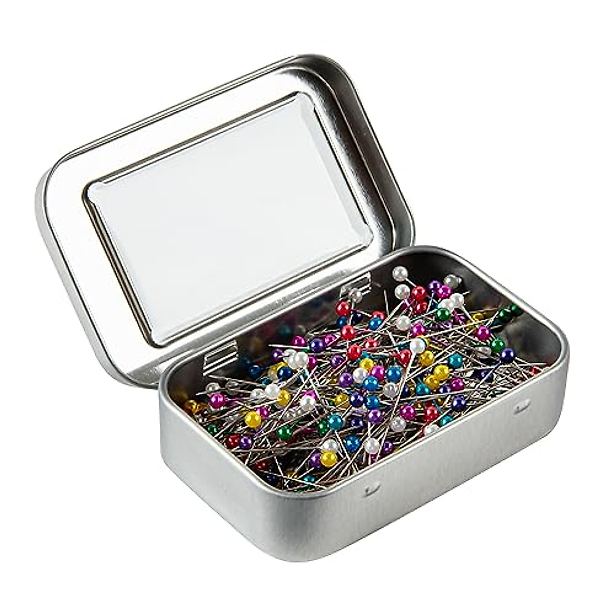 Restaurantware RW Base 4.5 Ounce Rectangular Tin Containers 10 Durable Tin Boxes With Lids - Clear Window Lids Rounded Edges Silver Tin Storage Containers Customizable Fits Mints Or Pills