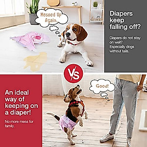 Pet Soft Dog Suspenders 2 Pieces Female Dog Diaper Suspenders for Dogs Diaper Keeper Suspender for Dog Skirt, Dog Dress (Brown & Burgundy, M/L)