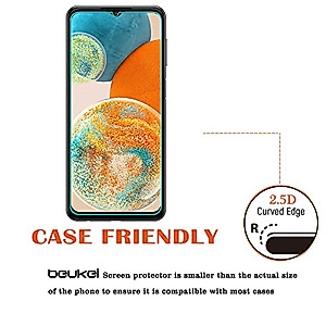 beukei (3 Pack) Compatible for Samsung Galaxy A23 5G / Galaxy A23 Screen Protector Tempered Glass,Touch Sensitive,Case Friendly, 9H Hardness