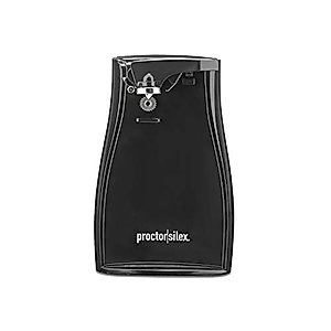 Proctor Silex Power Electric Automatic Can Opener for Kitchen with Knife Sharpener, Twist-off Easy-Clean Lever, Cord Storage, Black (75217PS)