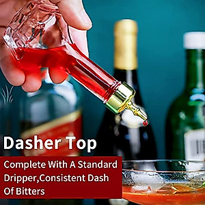 SuproBarware Bitters Bottle Set of 3 Glass Dash Bottle with Dasher Top 1.7oz Professional Bar Tool for Cocktail Great for Bartender Home Bar