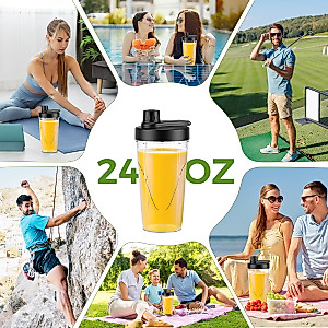 TOPZEE 1000W Blender, Bullet Blender for Smoothies, Dishwasher Safe with 24oz Easy Go Cups, Max 1200W