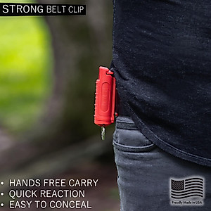Police Magnum Keychain Pepper Spray Self Defense Belt Clip Holder - Tactical Safety Key Chains for Women & Men - Made in The USA-2 Pack Red INJ
