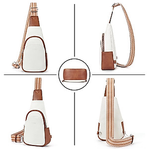 CLUCI Small Sling Bag for Women Crossbody, Faux Leather Trendy Waist Packs with Guitar Strap, Women's Fanny Packs