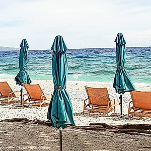 LUTER Patio Umbrella Strap, 6pcs Adjustable Parasol Straps Nylon Patio Umbrella Tie Strap for Wind Patio Umbrella Secure Strap Hook and Loop Straps Patio Umbrella Accessories (Grey)