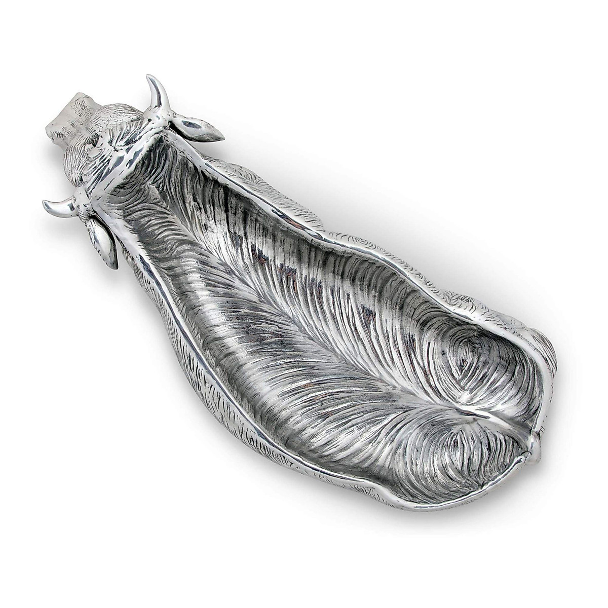 Arthur Court Extra Large Cow Beef Serving Carving Tray Cast Aluminum 36 inch Long x 12 inch Wide