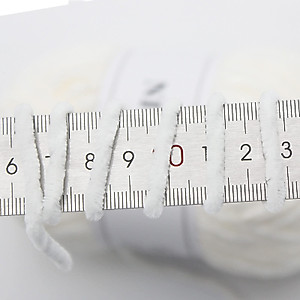 NICEEC 3 Skeins Soft Chenille Yarn Blanket Yarn for Knitting Fancy Yarn for Crochet Weaving DIY Craft Total Length 3×85m (3×93yds, 3×50g)_Cream White