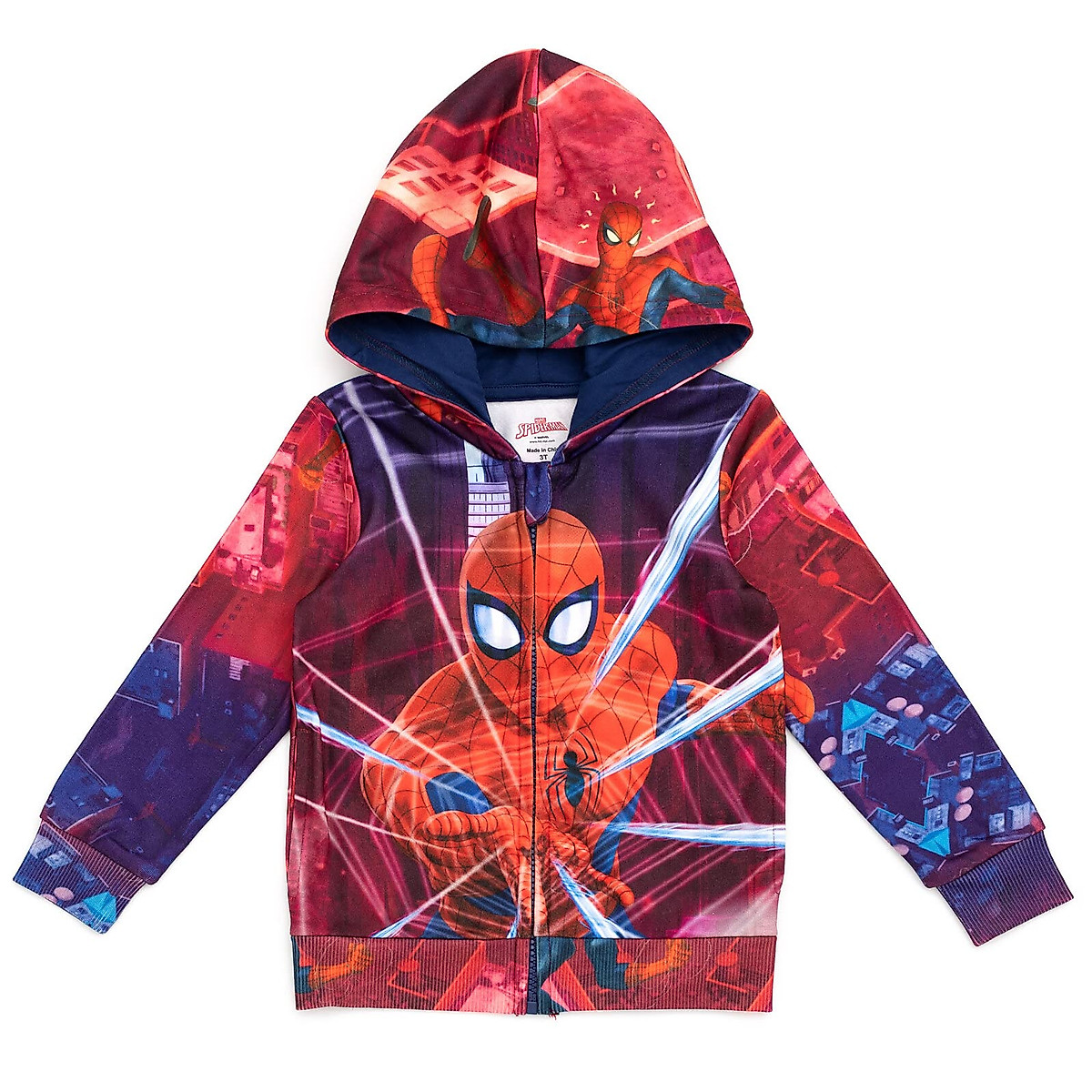Marvel Spider-Man Little Boys Fleece Zip Up Hoodie Multicolor 7-8
