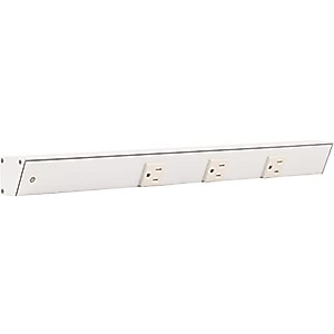 Task APT Angled Power Strip 18 inch Left, 3 Receptacles, White