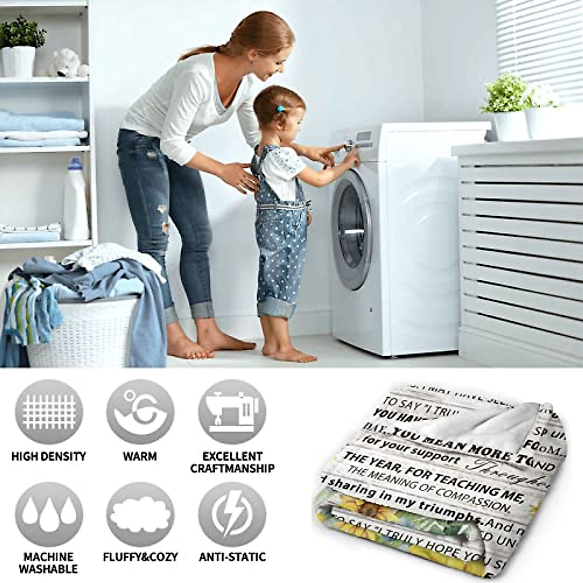 Gifts for Mom from Daughter Throw Blanket to My Mom Birthday Gifts for Mom Mother‘s’ Day Thanksgiving Christmas Day Gifts for Mom Soft Fleece Throw Mother Blanket