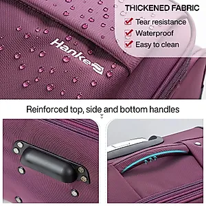 Hanke 28 Inch Luggage with Spinner Wheels Expandable Large Suitcase with Wheels Softside Check in Luggage Rolling Suitcase with Lock Lightweight Travel Luggage for Men and Women.(Purple)