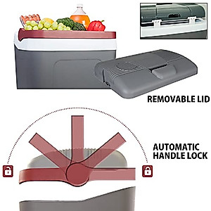 Koolatron Thermoelectric Iceless 12V Cooler 25 L (26 qt), Electric Portable Car Fridge w/ 12 Volt DC Power Cord, Gray/White, Travel Road Trips Camping Fishing Trucking, Made in North America