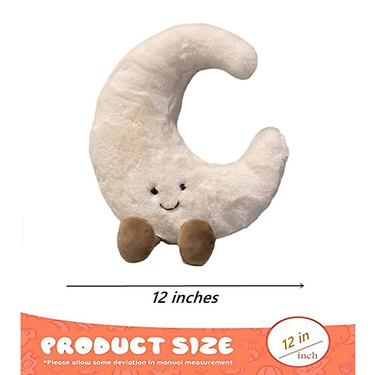 JOSON Sun Shaped Plush Toys, Soft Bedside Sofa Pillows, Used for Home Decoration as Birthday Gifts for Children and Girls (Moon)