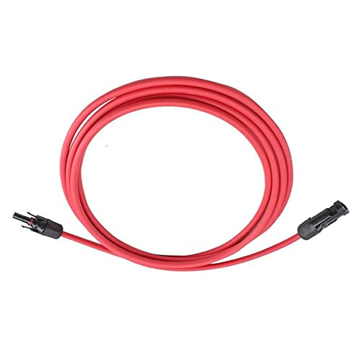 Jtron 20 Feet 10AWG Solar Extension Cable Wire with Weatherproof Female and Male Solar Connector Adapter Kit Female and Male Connector(20FT Red + 20FT Black) (20FT 10AWG)