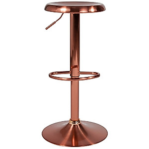 Flash Furniture Madrid Series Adjustable Height Retro Barstool in Rose Gold Finish
