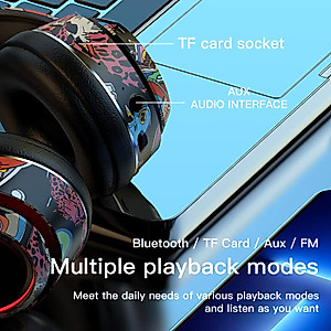 Over-Ear Bluetooth Headphones, Colorful Atmosphere Lamp, Foldable Wireless Sports Headset, Hi-Res Audio, Noise Cancelling, Can Be Inserted Into The Card Mobile Computer Universal