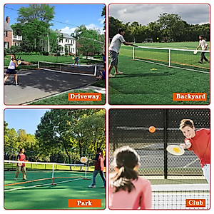 Zdgao Portable Pickleball Net Set with Paddles Set of 4, 22FT Official Size Pickleball Net, 4 Outdoor Pickleballs and Carry Bag, Weather Resistance Strong Steel Frame