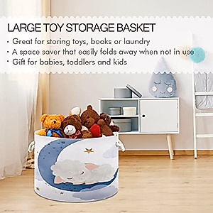 kigai Sheep Cotton Rope Basket Large Round Baby Laundry Basket Toy Blanket Books Storage Bin