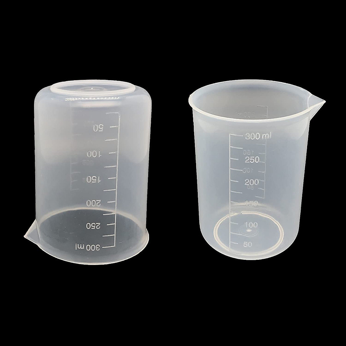 9 Pack Plastic Beakers, 300ml/10.1oz Epoxy Mixing Cups, Plastic Graduated Cup Clear Measuring Cup with 50 Pcs Mixing Sticks for Resin, Epoxy, Stain, Mixing Paint
